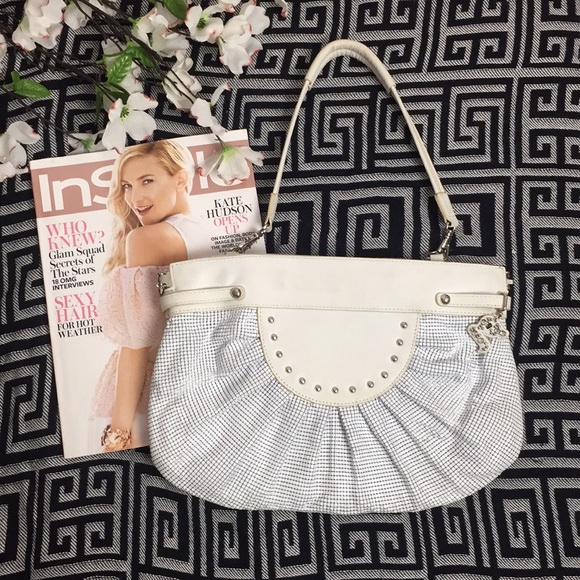 Cole Haan | Bags | Cole Haan G Series White Leather Metal Mesh Bag ...